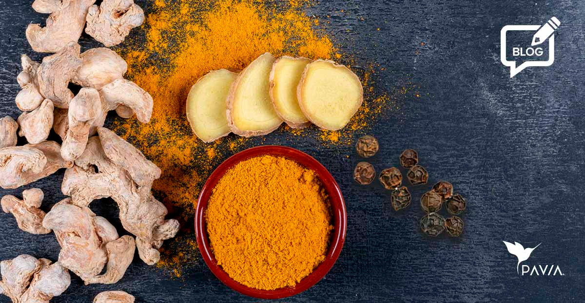Cúrcuma con jengibre y pimienta negra para la salud Cúrcuma con jengibre y pimienta negra para la salud